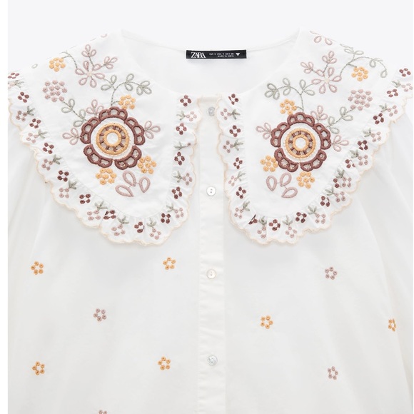 Zara | Tops | Zara Peter Pan Collard Shirt | Poshmark